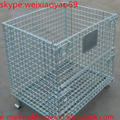China Galvanized Folding Wire Storage Cage/Security cage/Pallet cage/ Metal storage cage with factory quote supplier