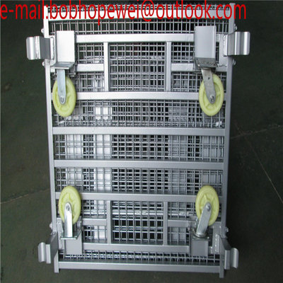 China Wire Mesh Bulk Container for warehouse foldable pallet cage/metal bin storage container/warehouse foldable pallet cage supplier
