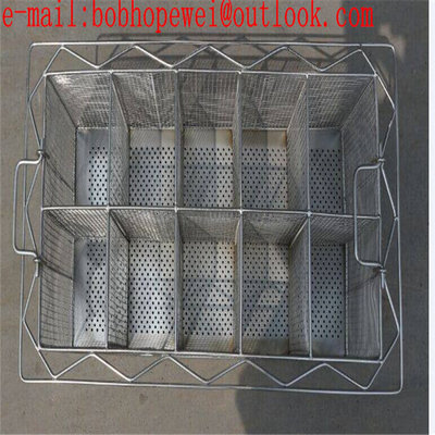 China cleaning surgical instrument baskets medical 304 201 stainless steel disinfecting basket(10 years' factory) supplier