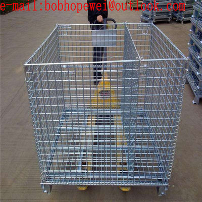 China storage folding galvanized mesh storage cage/1.20m*1.0m*0.89m storage fold cage from 100% really factory supplier