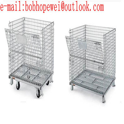 China galvanized steel wire metal factory folding storage cages competitive price/metal Folding Metal Storage Cage supplier