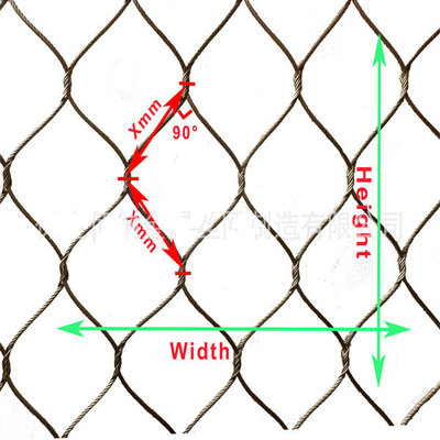 China Flexible stainless steel wire rope mesh net/woven rope mesh zoo fence/Wire Rope Mesh for Zoo Aviary Fencing supplier