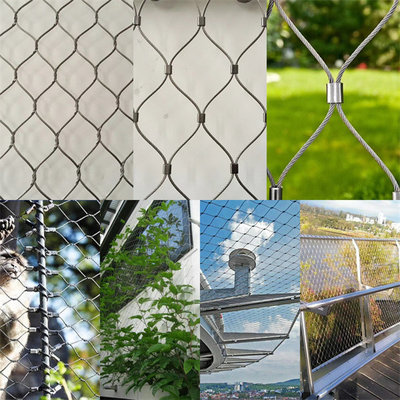 China 3.0mm Flexible Stainless Steel Wire Rope Mesh Net for zoo animal cages/stainless steel cable rope mesh decoration mesh supplier