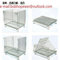Storage Metal Roll Cages Folding Wire Mesh Box &amp; Container/foldable galvanized industrial stackable storage cages supplier